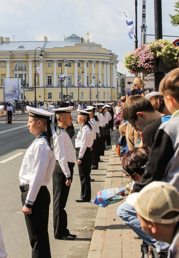 The Line of Sailors in the Cordon. Editorial Stock Image - Image of ...