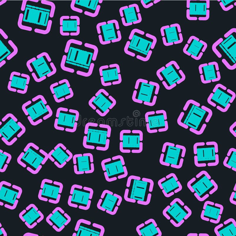 Line Scanner Scanning Bar Code Icon Isolated Seamless Pattern on Black ...