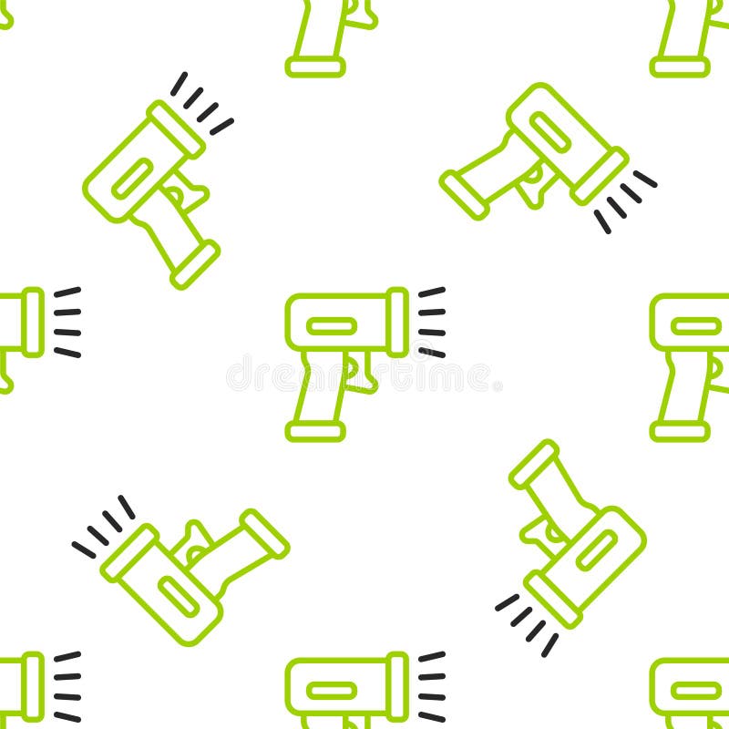 Line Scanner Scanning Bar Code Icon Isolated Seamless Pattern on White ...