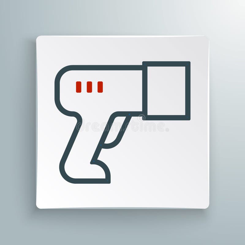 Red Scanner Scanning Bar Code Icon Isolated on Grey Background. Barcode ...