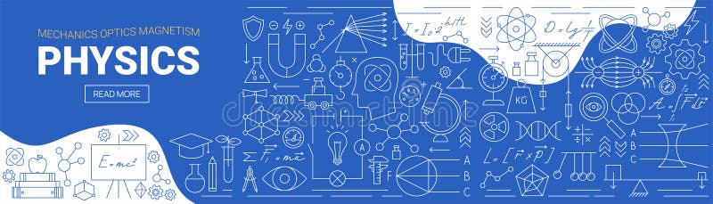 Line Science Physics Web Banner Stock Vector - Illustration of design ...