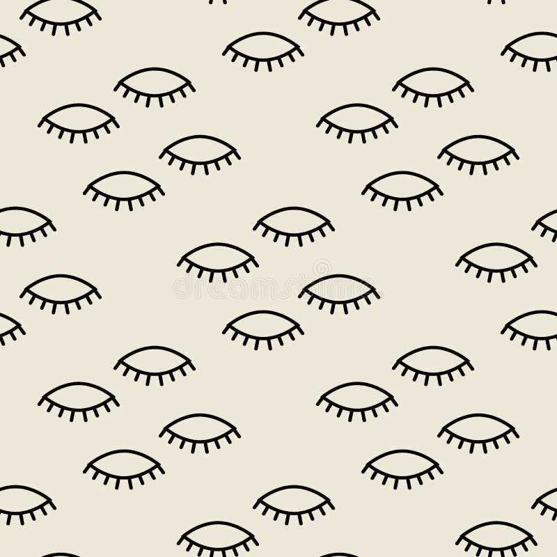 Line Seamless Monochrome Eyelash Pattern Background Eps10 Stock ...
