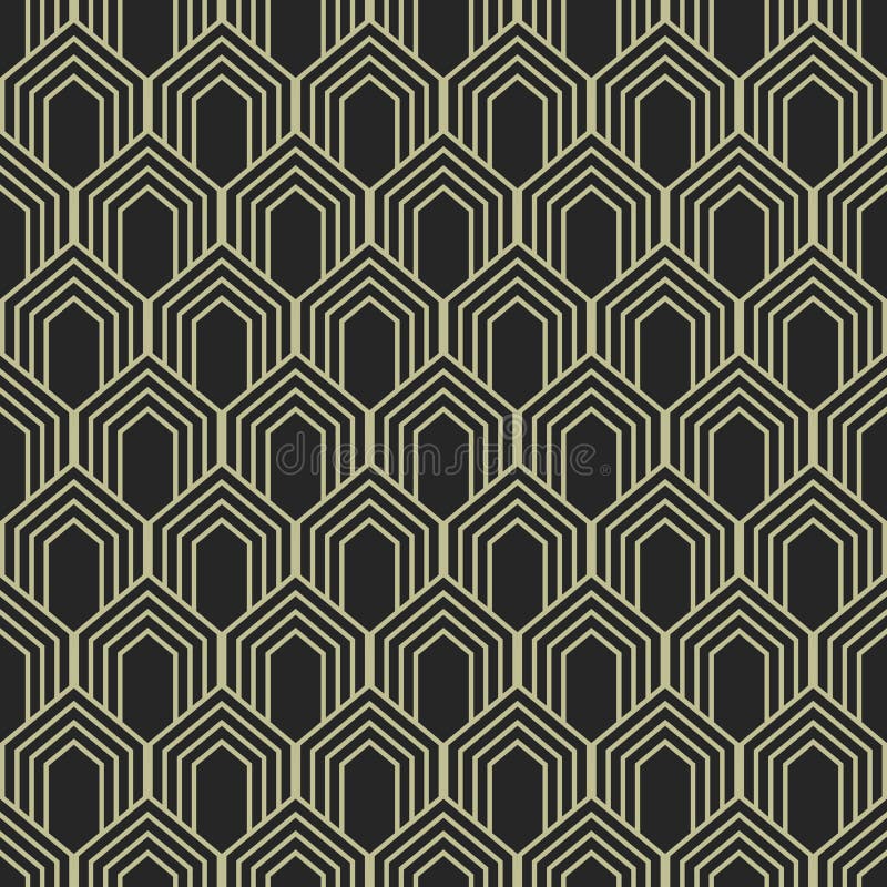 Line Seamless Pattern in Art Deco Style. Geometric Art Deco Background ...