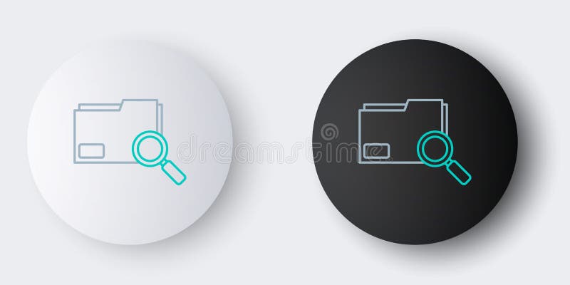 Line Search Concept with Folder Icon Isolated on Grey Background ...