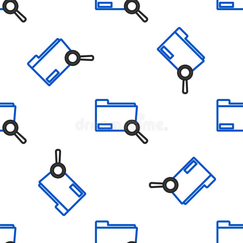 Line Search Concept with Folder Icon Isolated Seamless Pattern on White ...