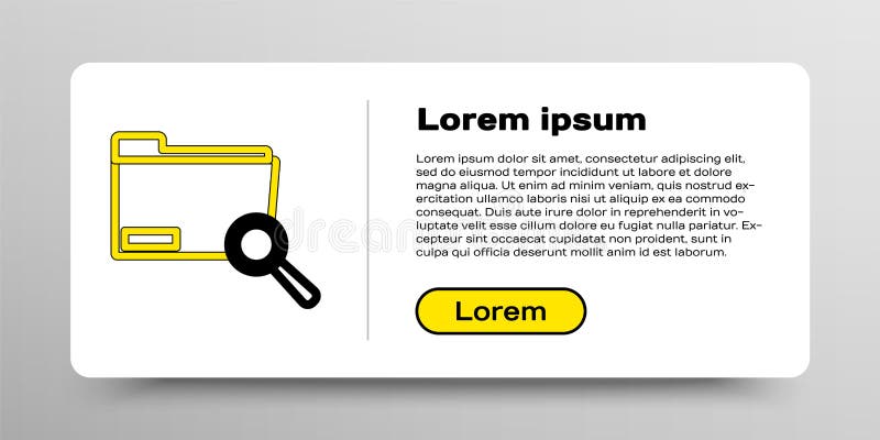 Line Search Concept with Folder Icon Isolated on White Background ...