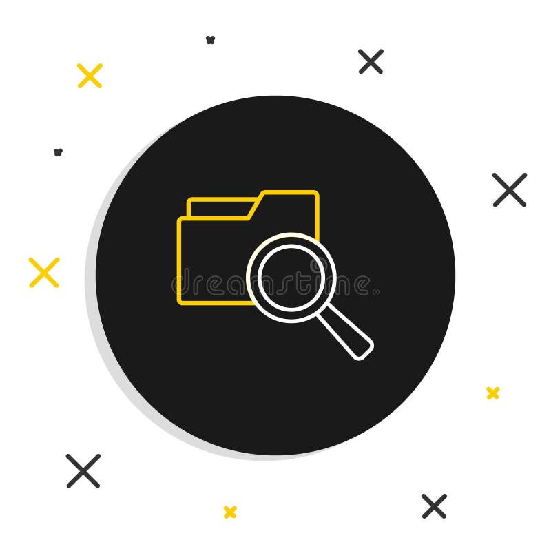 Line Search Concept with Folder Icon Isolated on White Background ...