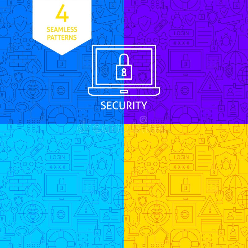 Line Security Patterns stock vector. Illustration of business - 205838992