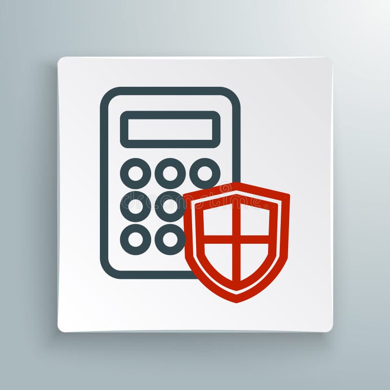 Line Security System Control Panel with Display Icon Isolated on White ...