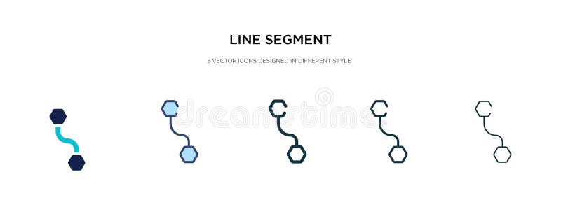 Line Segment Icon in Different Style Vector Illustration. Two Colored ...
