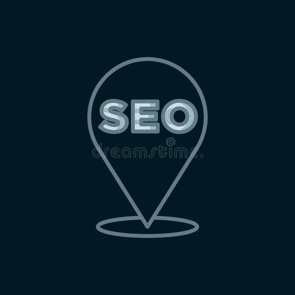 Line SEO Optimization Icon Isolated on Black Background. Flat Filled ...