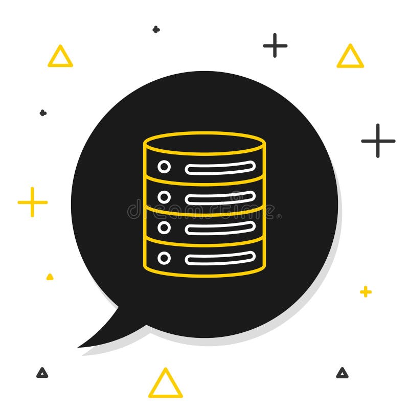 Line Server Data Web Hosting Icon Isolated On White Background