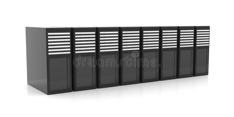 Line of Server Racks stock illustration. Illustration of machine - 4892327