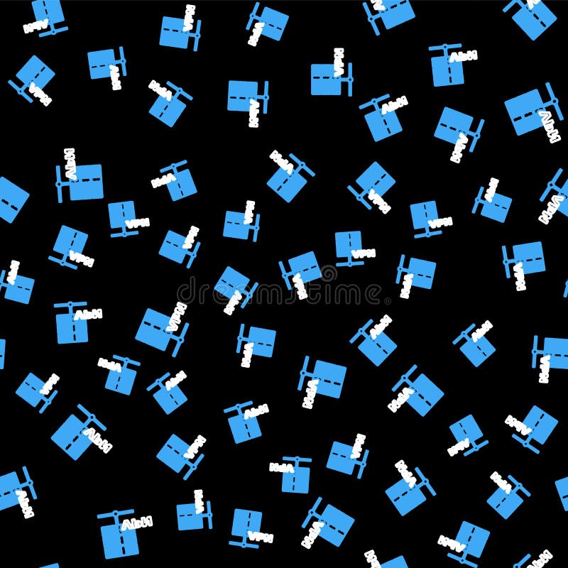 Line Server VPN Icon Isolated Seamless Pattern on Black Background ...