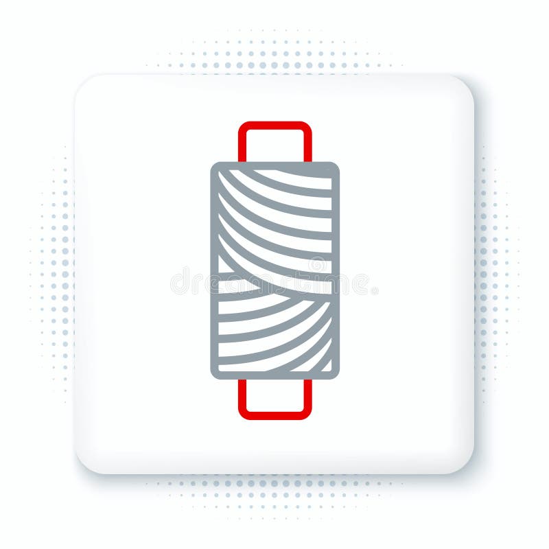 Line Sewing Thread on Spool Icon Isolated on White Background. Yarn ...