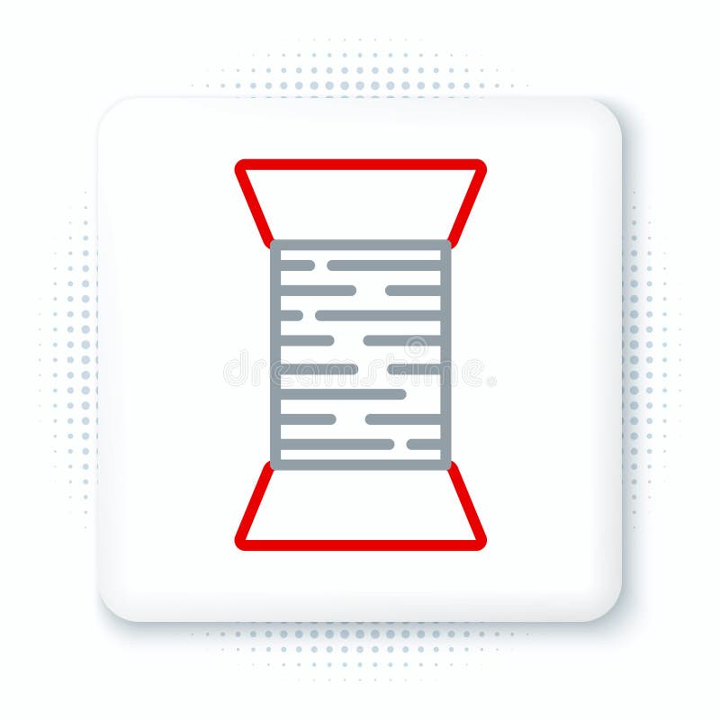 Line Sewing Thread on Spool Icon Isolated on White Background. Yarn ...