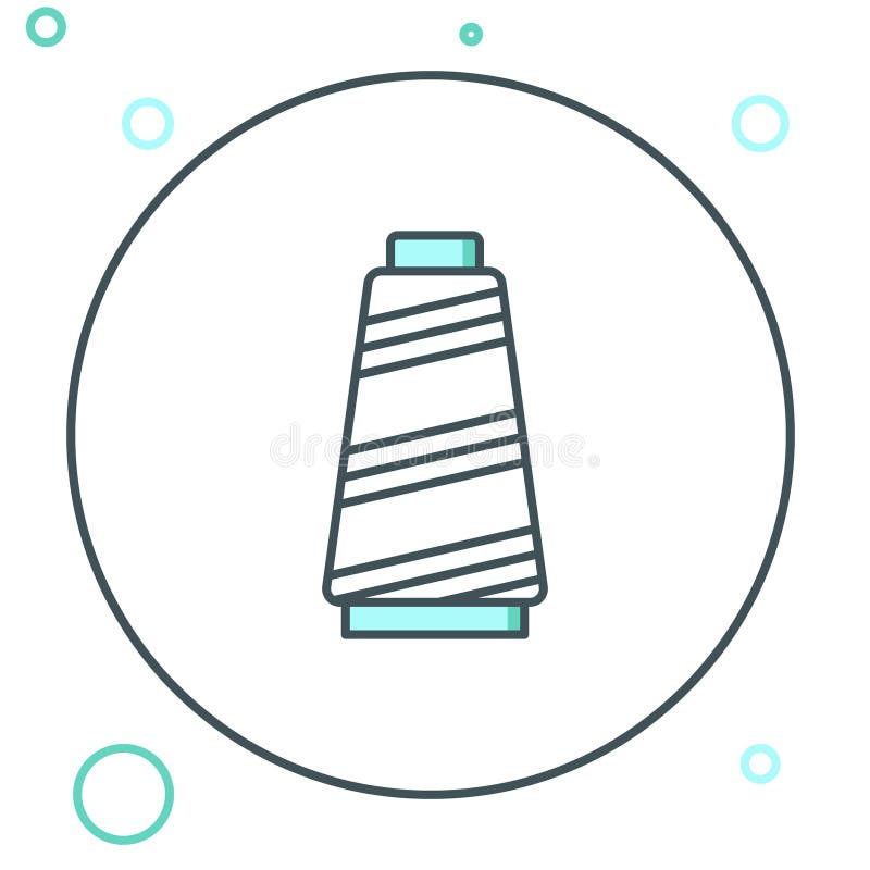 Line Sewing Thread on Spool Icon Isolated on White Background. Yarn ...