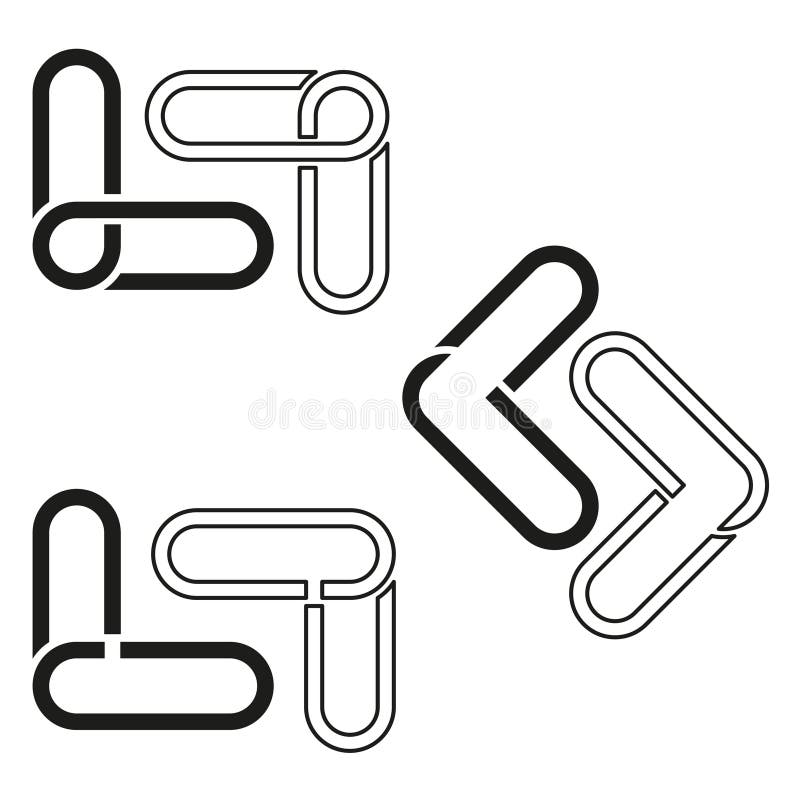 Line Shape Icon. Abstract Rounded Form. Vector Black White. Minimal ...