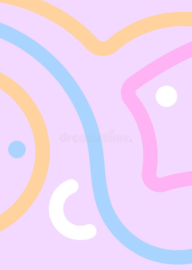 Line Shape in Minimalistic Pastel Color. Minimal Covers Design ...