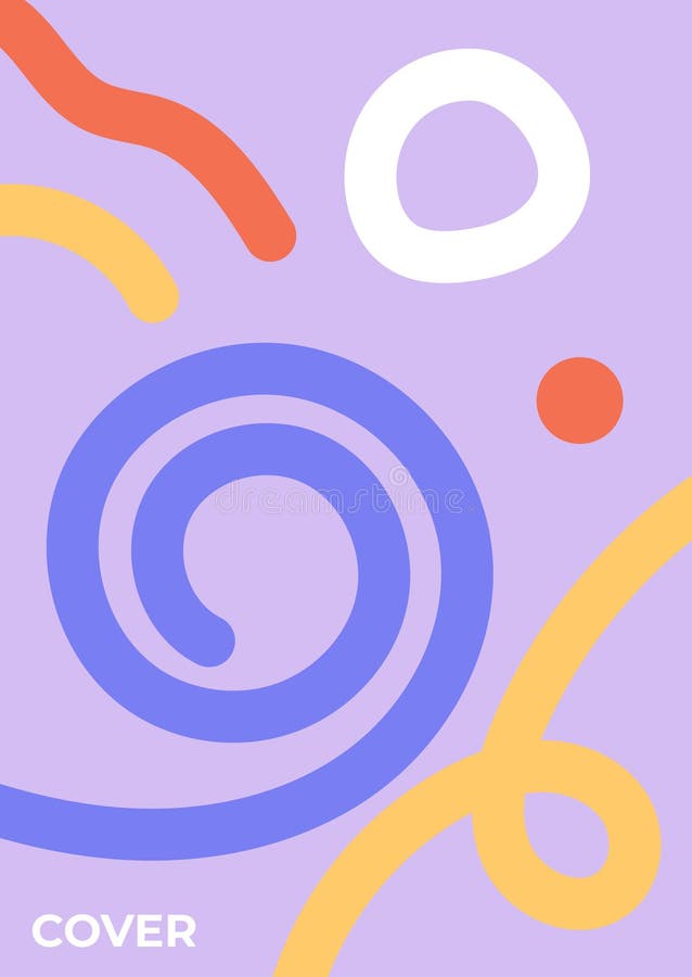 Line Shape in Minimalistic Pastel Color. Minimal Covers Design ...