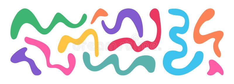Line Shape Organic, Funky Abstract Wavy, Liquid Blob, Curve Doodle ...