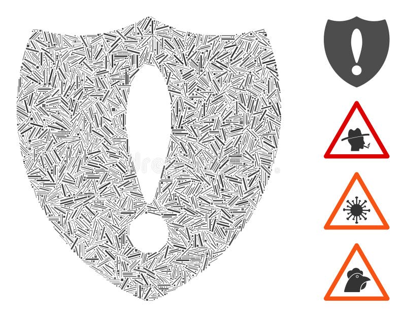 Line Shield Problem Icon Vector Collage Stock Illustration ...