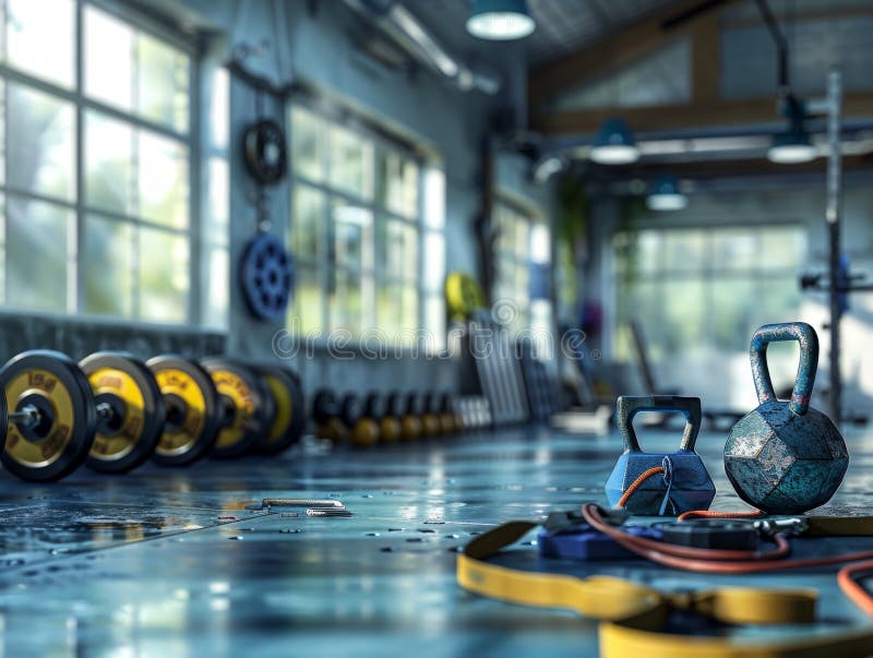 A Line of Shiny Kettles Lined Up in Precision on Top of a Gym Floor ...