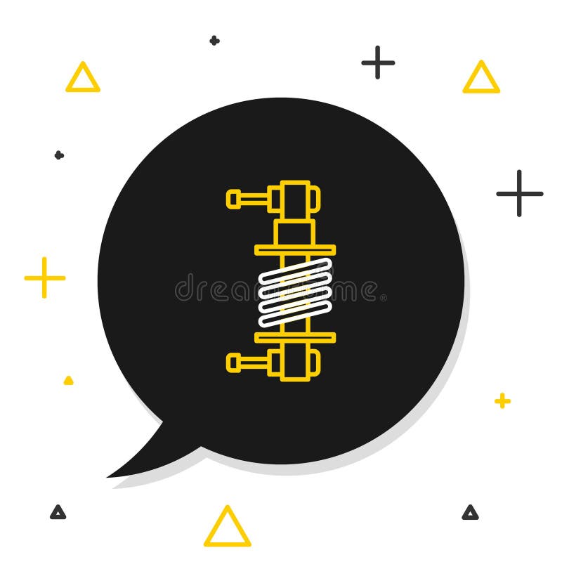 Line Shock Absorber Icon Isolated on White Background. Colorful Outline ...