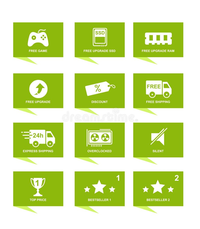 On Line Shop Icon with Green Color Stock Illustration - Illustration of ...