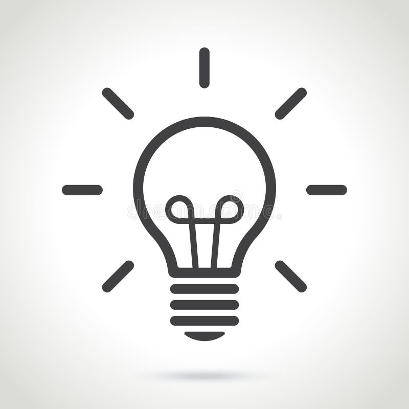 Line Silhouette of Light Bulb Stock Vector - Illustration of icon ...