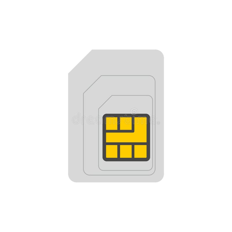 Line Sim card icon stock vector. Illustration of media - 174065995