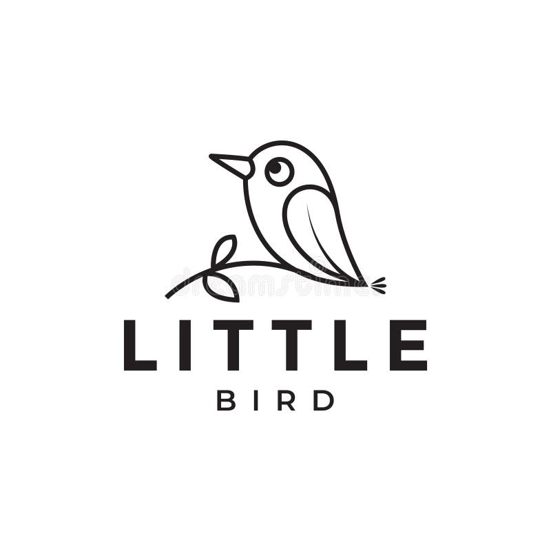 Line Simple Little Bird Logo Design, Vector Graphic Symbol Icon ...