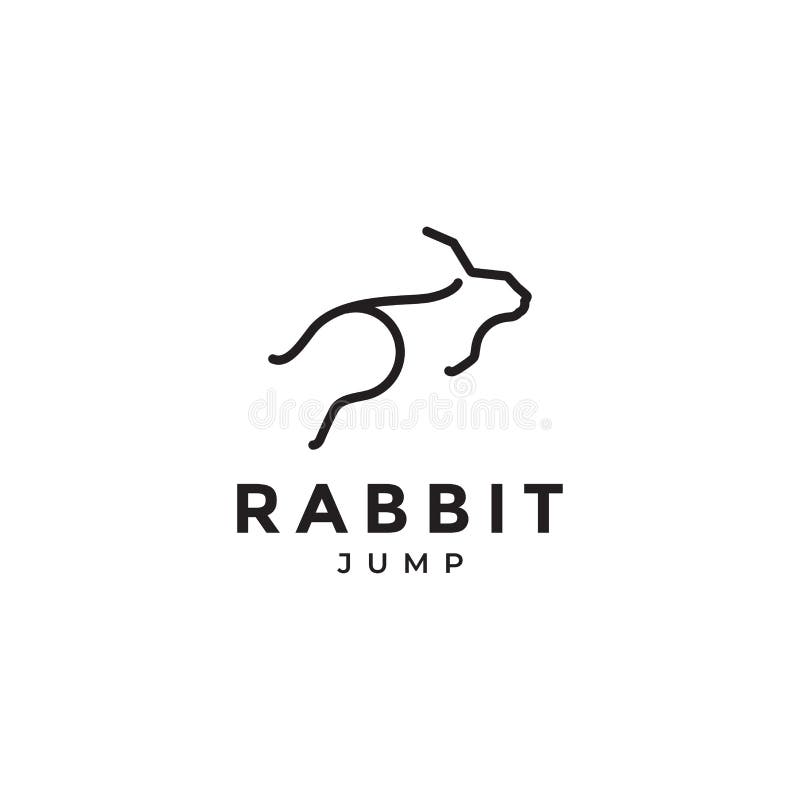 Line Simple Rabbit Jump Minimal Logo Design Vector Graphic Symbol Icon ...