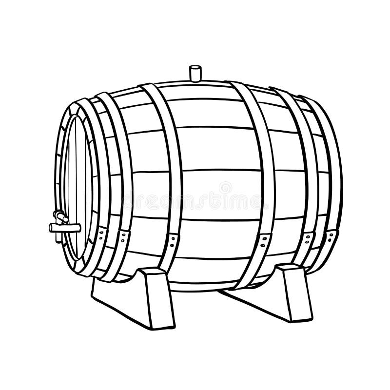 Line sketch of barrel stock vector. Illustration of woodcut - 79397374
