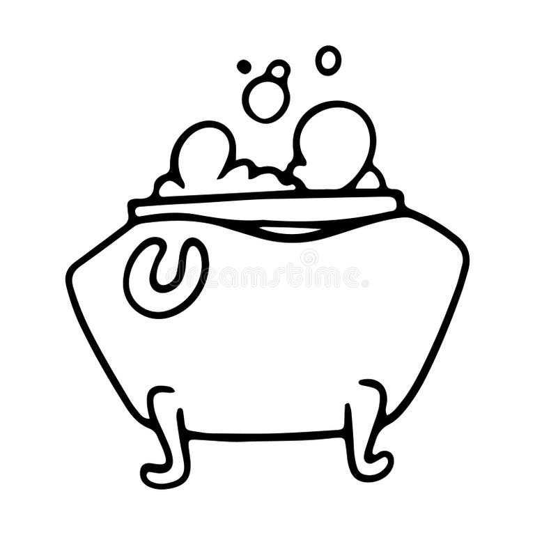Line Sketch of a Cauldron with a Potion, Outline of a Cauldron with a ...