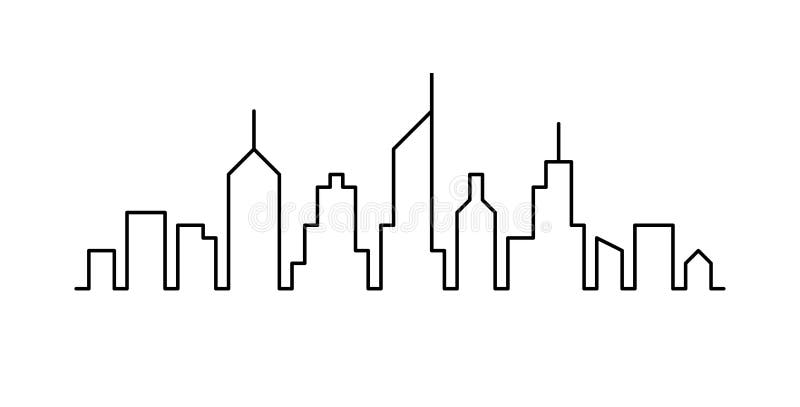 Line Sketch Cityscape Design Stock Vector - Illustration of home ...