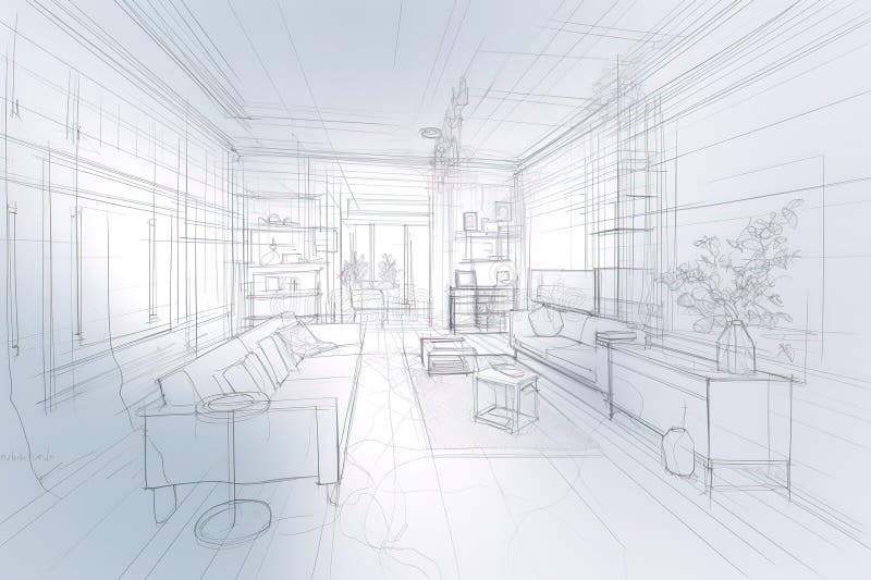 Room Interior Wireframe Plan Stock Illustrations – 1,653 Room Interior ...