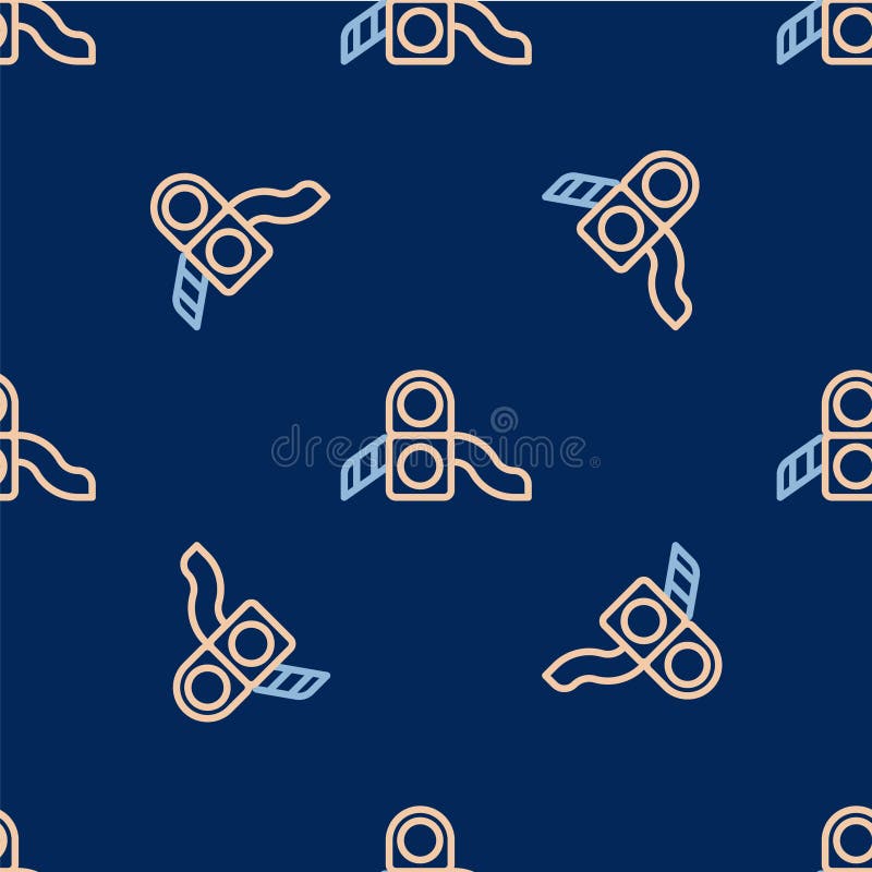 Line Slide Playground Icon Isolated Seamless Pattern on Blue Background ...