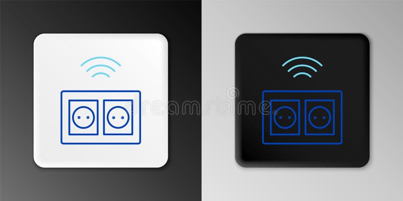 Line Smart Electrical Outlet System Icon Isolated on Grey Background ...