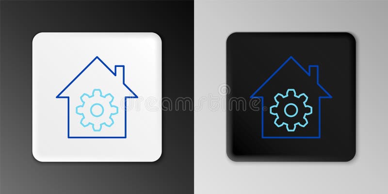 Line Smart Home Settings Icon Isolated on Grey Background. Remote ...