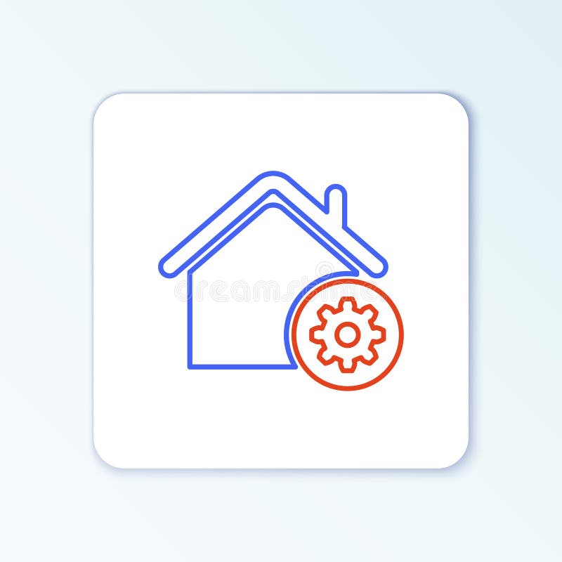 Line Smart Home Settings Icon Isolated on White Background. Remote ...