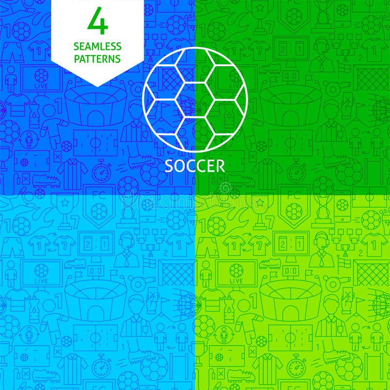 Line Soccer Patterns stock vector. Illustration of whistle - 235747952