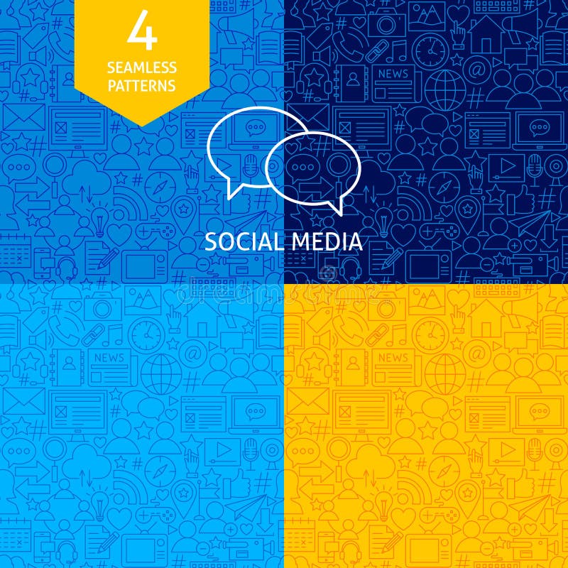 Line Social Media Patterns stock vector. Illustration of chat - 109596603