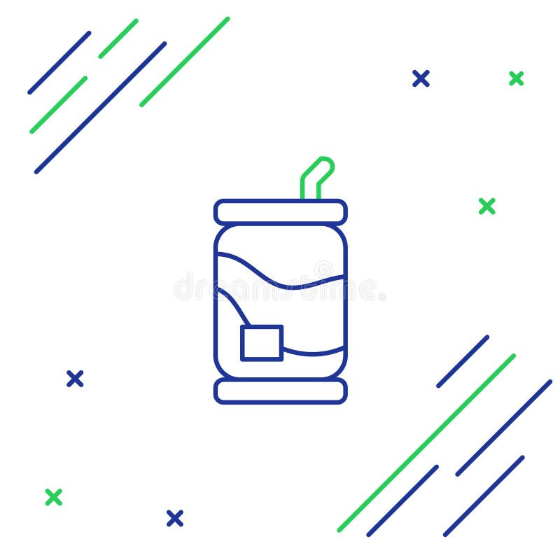 Line Soda Can Icon Isolated on White Background. Colorful Outline ...