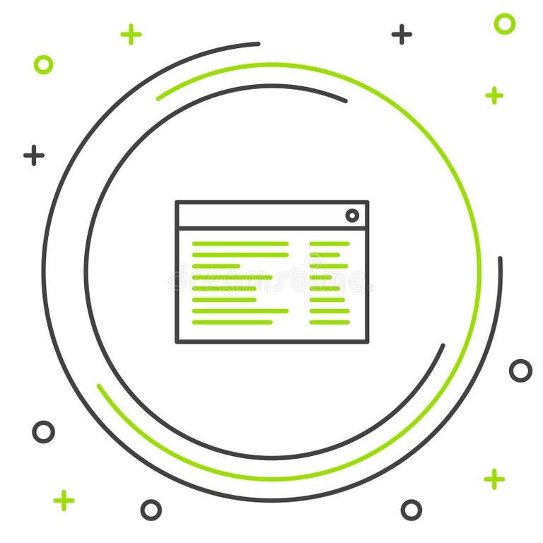 Line Software, Web Developer Programming Code Icon Isolated on White ...