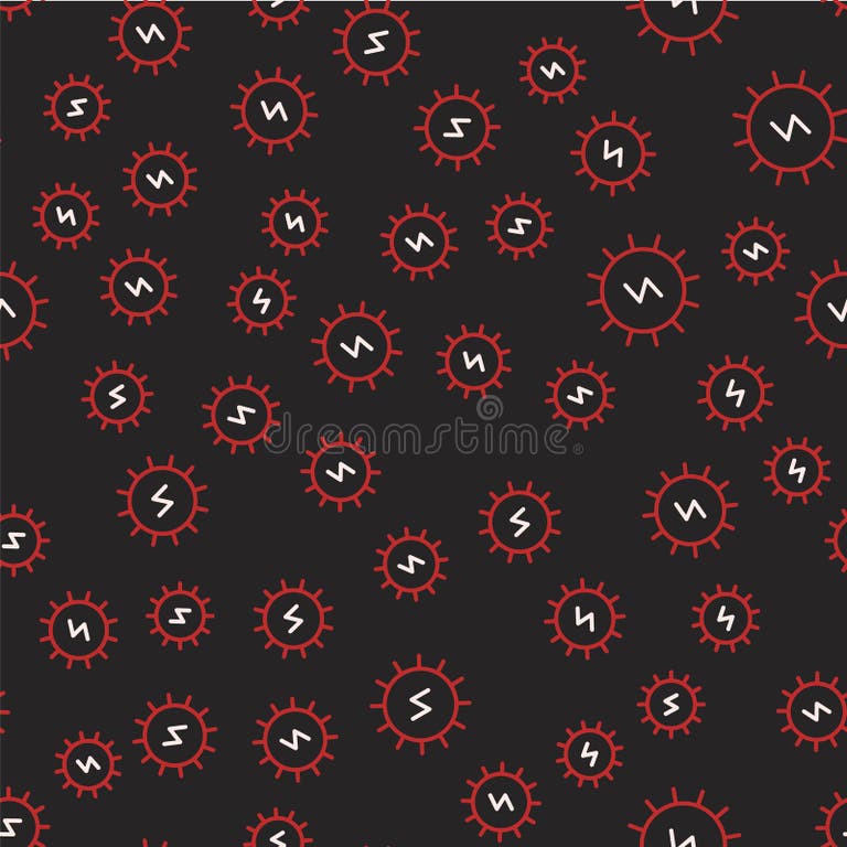 Line Solar Energy Panel Icon Isolated Seamless Pattern on Black ...