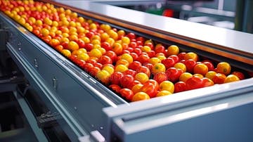 Line for Sorting and Packaging of Fruits and Vegetables Stock ...