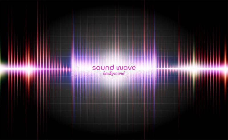 Line Sound Wave Background with Dynamic Colour Stock Illustration ...