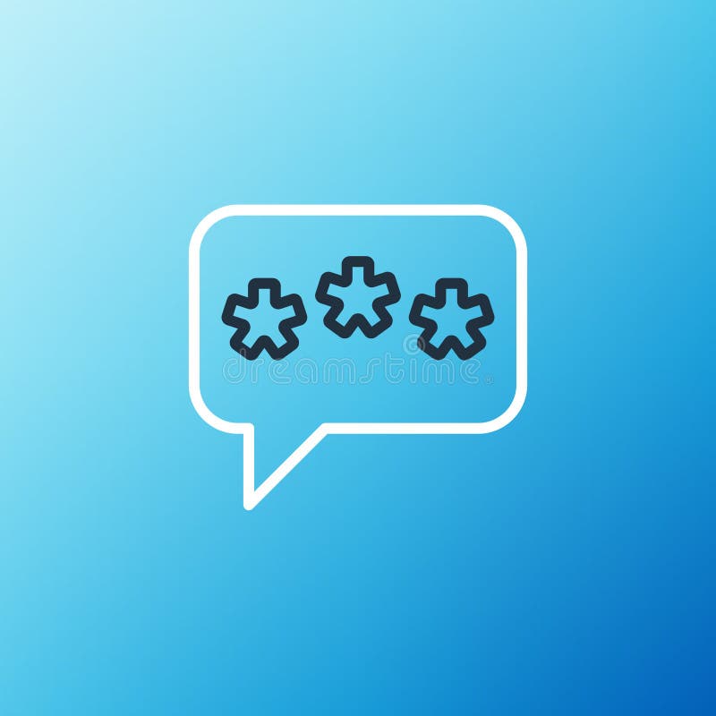 Line Speech Bubble Chat Icon Isolated on Blue Background. Message Icon ...