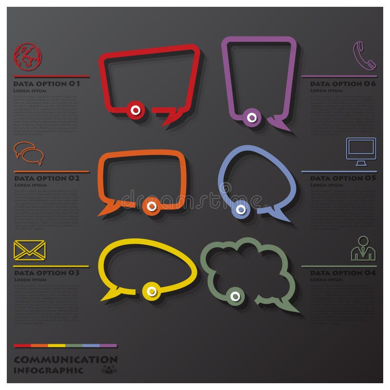 Line Speech Bubble Communication Connection Business Infographic Stock ...